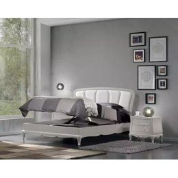 JVmoebel Schlafzimmer-Set Modern Bett 2x Nachttische 3 tlg. Schlafzimmer Set Luxus Möbel, (3-St., Bett + 2x Nachttische), Made in Italy, grau