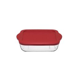 Pasabahce Auflaufform rechteckig 1950cc mit Deckel, Backform, Servierform eckig aus Glas