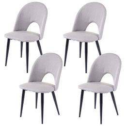 MCW Esszimmerstuhl -D73-4 (Set, 4 St), 4er-Set, Inklusive verstellbare Fußbodenschoner, Bequeme Polsterung, grau