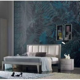 JVmoebel Schlafzimmer-Set Design Bett 3tlg. Luxus Schlafzimmer Möbel 2x Nachttische, (3-St., Bett + 2x Nachttische), Made in Italy, grau