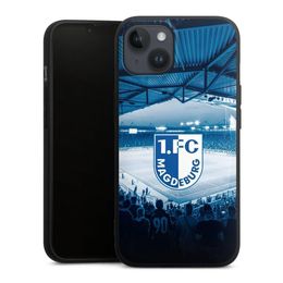 DeinDesign Handyhülle 1. FC Magdeburg Stadion 1. FCM 1.FCM Arena, Apple iPhone 14 Plus Silikon Hülle Premium Case Handy Schutzhülle, schwarz