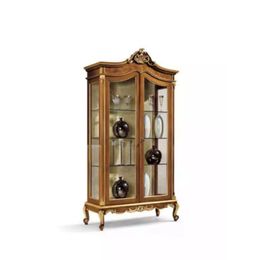 JVmoebel Vitrine Braun Glas Vitrine Möbel Holzschrank Luxus Schrank Holz Neu (1-St., Vitrine) Made in Italy