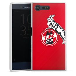 DeinDesign Handyhülle 1. FC Köln Offizielles Lizenzprodukt EffZeh 1. FC Köln rot, Sony Xperia X Compact Silikon Hülle Bumper Case Handy Schutzhülle