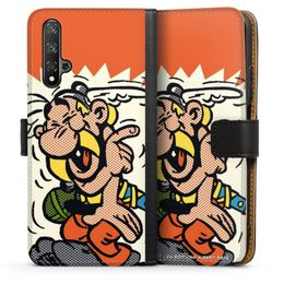 DeinDesign Handyhülle Asterix Vintage Kindheit Astérix Vintage, Huawei Nova 5T Hülle Handy Flip Case Wallet Cover Handytasche Leder, schwarz