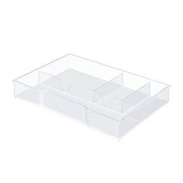 Leitz Schubladenbox 1 Schubladeneinsatz für PLUS & WOW CUBE Schubladenbox glasklar, 4 Fächer, weiß