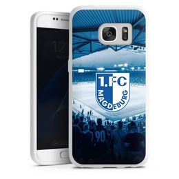 DeinDesign Handyhülle 1. FC Magdeburg Stadion 1. FCM 1.FCM Arena, Samsung Galaxy S7 Silikon Hülle Bumper Case Handy Schutzhülle, weiß