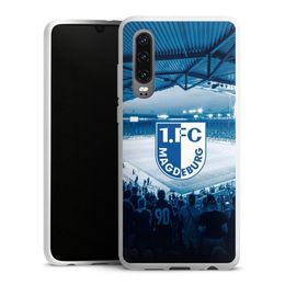 DeinDesign Handyhülle 1. FC Magdeburg Stadion 1. FCM 1.FCM Arena, Huawei P30 Silikon Hülle Bumper Case Handy Schutzhülle, weiß