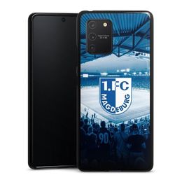 DeinDesign Handyhülle 1. FC Magdeburg Stadion 1. FCM 1.FCM Arena, Samsung Galaxy S10 Lite Silikon Hülle Bumper Case Handy Schutzhülle, schwarz