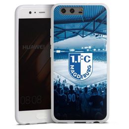 DeinDesign Handyhülle 1. FC Magdeburg Stadion 1. FCM 1.FCM Arena, Huawei P10 Silikon Hülle Bumper Case Handy Schutzhülle, weiß
