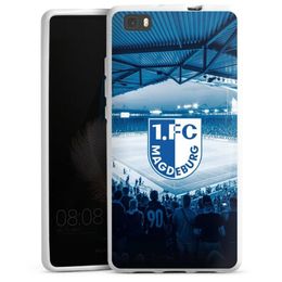 DeinDesign Handyhülle 1. FC Magdeburg Stadion 1. FCM 1.FCM Arena, Huawei P8 Lite (2015-2016) Silikon Hülle Bumper Case Handy Schutzhülle, weiß