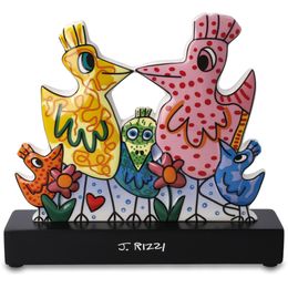 Sammelfigur Goebel "Figur James Rizzi - "Our colorful family"" Dekofiguren Gr. B/H/T: 19 cm x 17 cm x 5 cm, Vögel, bunt Sammlerfiguren