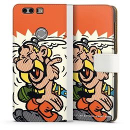 DeinDesign Handyhülle Asterix Vintage Kindheit Astérix Vintage, Huawei Honor 8 Hülle Handy Flip Case Wallet Cover Handytasche Leder, weiß