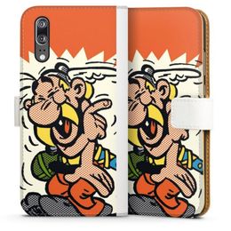 DeinDesign Handyhülle Asterix Vintage Kindheit Astérix Vintage, Huawei P20 Hülle Handy Flip Case Wallet Cover Handytasche Leder, weiß