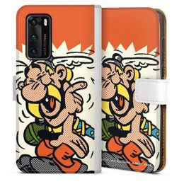 DeinDesign Handyhülle Asterix Vintage Kindheit Astérix Vintage, Huawei P40 Hülle Handy Flip Case Wallet Cover Handytasche Leder, weiß
