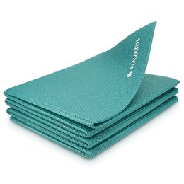 Navaris Yogamatte, klappbare Fitnessmatte - 4mm Sportmatte Fitness Pilates Sport, grün, petrol