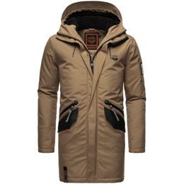 STONE HARBOUR Herren Modischer Wintermantel Winterparka mit Teddyfell Futter Ragaan