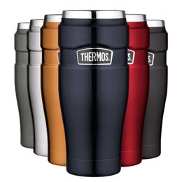 Thermos Becher 0,47L Isolierbecher KFZ Auto Kaffee Camping Trinkbecher Edelstahl Farbe: Stainless steel mat