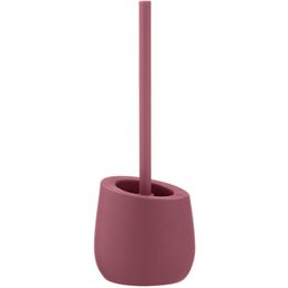 Wenko WC-Garnitur Badi Altrosa Keramik, mit Silikon-Bürstenkopf, Rosa, Keramik rosa - rosa