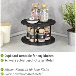 Schrankrondell Duo Schwarz, rostfrei, Schwarz, pulverbeschichtetes Metall schwarz - schwarz - Wenko