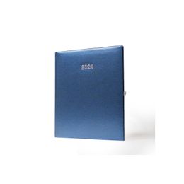 ADINA Buchkalender 2024 ADINA Buchkalender A5+ blau-metallic 21x26cm 1 Woche auf 2 Seiten