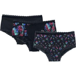 Full Volume by EMP 3 Pack Panties with Candy Print Wäsche-Set schwarz in L