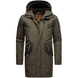 STONE HARBOUR Herren Modischer Wintermantel Winterparka mit Teddyfell Futter Ragaan