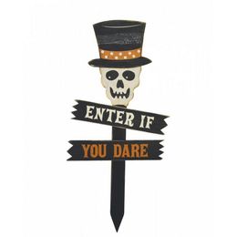 Horror-Shop Hängedekoration Halloween Gartenschild ";Enter If you Dare&qu