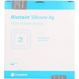 Avitamed Biatain Silicone Ag Schaumverband 12,5x12,5 cm 5 St