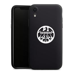 DeinDesign iPhone Xr Handy Premium Silikon H&uuml;lle Handyh&uuml;lle schwarz Case Logo Eintracht Frankfurt Eagle Silikon Premium Case