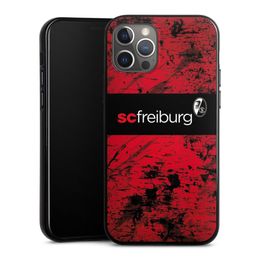 DeinDesign iPhone 12 Pro Handy Silikon H&uuml;lle Case schwarz Handyh&uuml;lle Official Licensed Product Sc Freiburg Logo