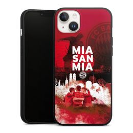 DeinDesign iPhone 14 Handy Premium Silikon H&uuml;lle Handyh&uuml;lle schwarz Case Mia San Mia Fcb Fc Bayern M&uuml;nchen Silikon Premium Case