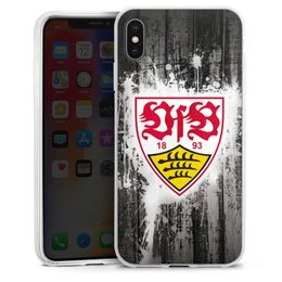 DeinDesign iPhone Xs Max Handy Silikon H&uuml;lle Case transparent Handyh&uuml;lle Official Licensed Product Vfb Stuttgart Bundesliga Silikon Case