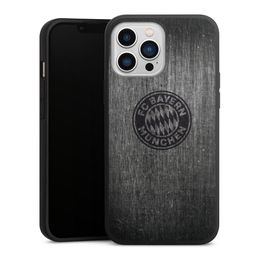 DeinDesign iPhone 13 Pro Max Handy Premium Silikon H&uuml;lle Handyh&uuml;lle schwarz Case Fcb Metallic Look Fc Bayern M&uuml;nchen Silikon Premium Case