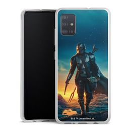 DeinDesign Galaxy A51 Handy Silikon H&uuml;lle Case transparent Handyh&uuml;lle Star Wars The Mandalorian Sunset Silikon Case