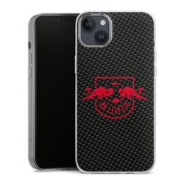 DeinDesign iPhone 14 Plus Handy Silikon H&uuml;lle Case transparent Handyh&uuml;lle Rb Leipzig Official Licensed Product Carbon Silikon Case