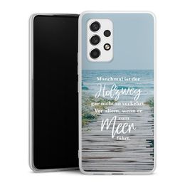DeinDesign Galaxy A53 5G Handy Silikon H&uuml;lle Case transparent Handyh&uuml;lle Statement Beach Spruch Silikon Case