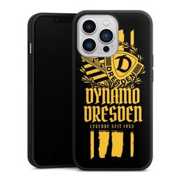 DeinDesign iPhone 13 Pro Handy Premium Silikon H&uuml;lle Handyh&uuml;lle schwarz Case Sg Dynamo Dresden Statement Sgd Silikon Premium Case