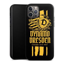 DeinDesign iPhone 12 Pro Handy Silikon H&uuml;lle Case schwarz Handyh&uuml;lle Sg Dynamo Dresden Statement Sgd