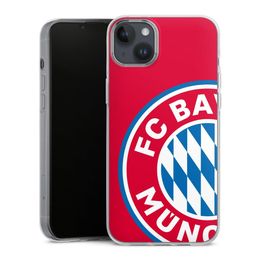 DeinDesign iPhone 14 Plus Handy Silikon H&uuml;lle Case transparent Handyh&uuml;lle Official Licensed Product Fcb Fc Bayern M&uuml;nchen Silikon Case