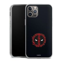 DeinDesign iPhone 12 Pro Max Handy Silikon H&uuml;lle Case transparent Handyh&uuml;lle Logo Marvel Deadpool Silikon Case