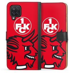 DeinDesign Galaxy A12 Handy Klapph&uuml;lle Handyh&uuml;lle aus Kunst Leder schwarz Flip Case Devil 1. Fc Kaiserslautern 1. Fck Sideflip mit langer Lasche