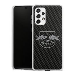 DeinDesign Galaxy A33 5G Handy Silikon H&uuml;lle Case transparent Handyh&uuml;lle Rb Leipzig Carbon Metallic Look Silikon Case