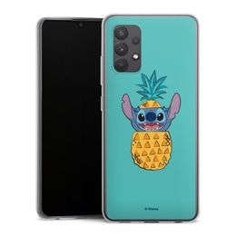 DeinDesign Galaxy A32 4G Handy Silikon H&uuml;lle Case transparent Handyh&uuml;lle Disney Lilo & Stitch Pineapple Silikon Case