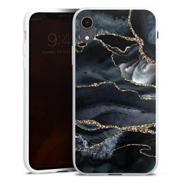 DeinDesign iPhone Xr Handy Silikon H&uuml;lle Case wei&szlig; Handyh&uuml;lle Marble Trends Glitzer Silikon Case