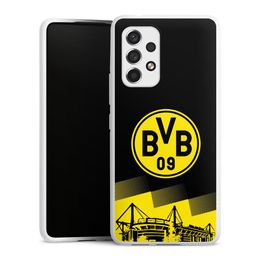 DeinDesign Galaxy A53 5G Handy Silikon H&uuml;lle Case wei&szlig; Handyh&uuml;lle Bvb Stadium Borussia Dortmund Silikon Case