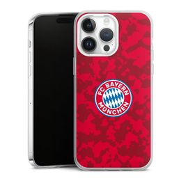 DeinDesign iPhone 14 Pro Max Handy Silikon H&uuml;lle Case transparent Handyh&uuml;lle Camouflage Fcb Fc Bayern M&uuml;nchen Silikon Case