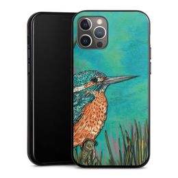 DeinDesign iPhone 12 Pro Handy Silikon H&uuml;lle Case schwarz Handyh&uuml;lle Painting Animals Bird