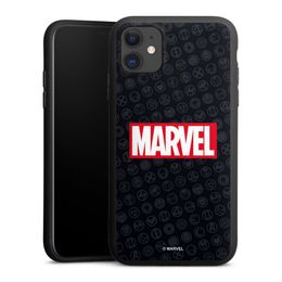 DeinDesign iPhone 11 Handy Premium Silikon H&uuml;lle Handyh&uuml;lle schwarz Case Logo Marvel Comic Silikon Premium Case