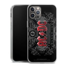 DeinDesign iPhone 12 Pro Max Handy Silikon H&uuml;lle Case transparent Handyh&uuml;lle Merchandise Black Ice Acdc Silikon Case
