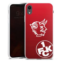 DeinDesign iPhone Xr Handy Silikon H&uuml;lle Case wei&szlig; Handyh&uuml;lle Devil Official Licensed Product 1. Fc Kaiserslautern Silikon Case